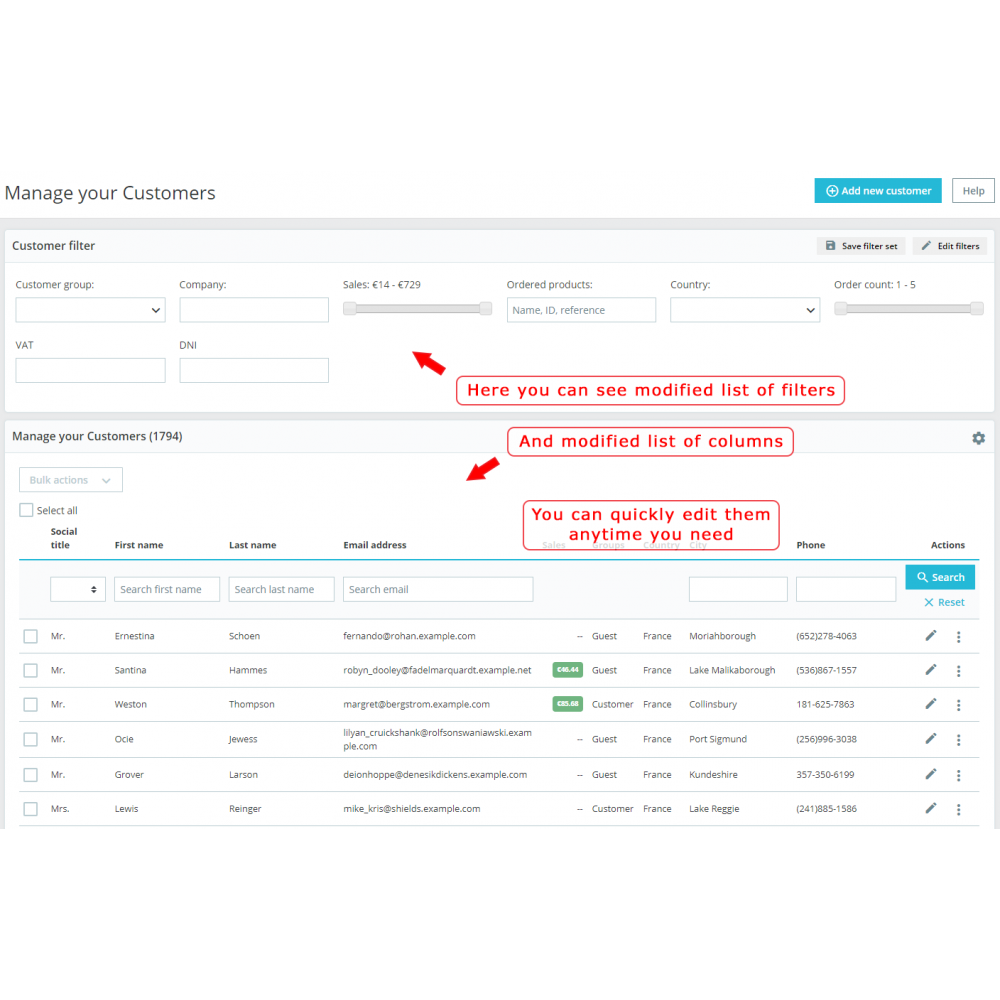 Better Customer Filter - PrestaShop module