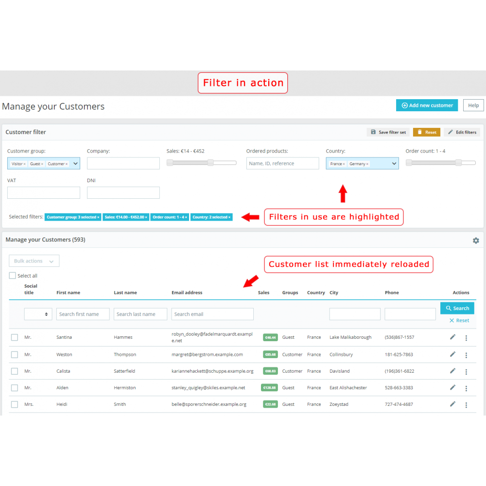 Better Customer Filter - PrestaShop module