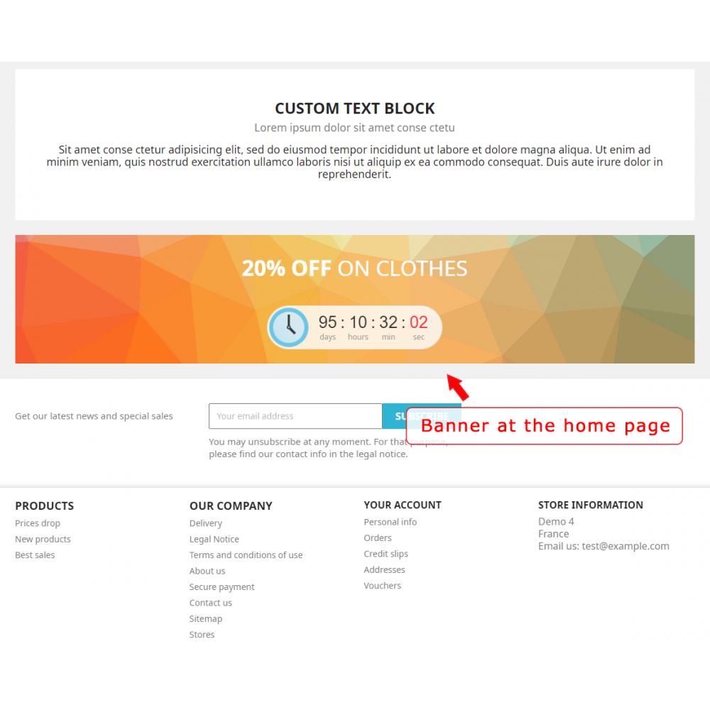 Countdown banner PRO - PrestaShop module