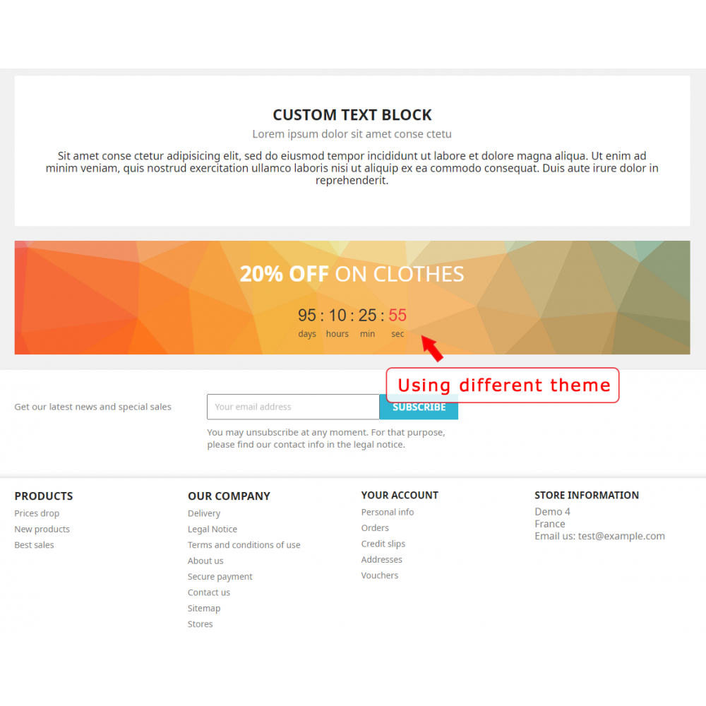 Countdown banner PRO - PrestaShop module