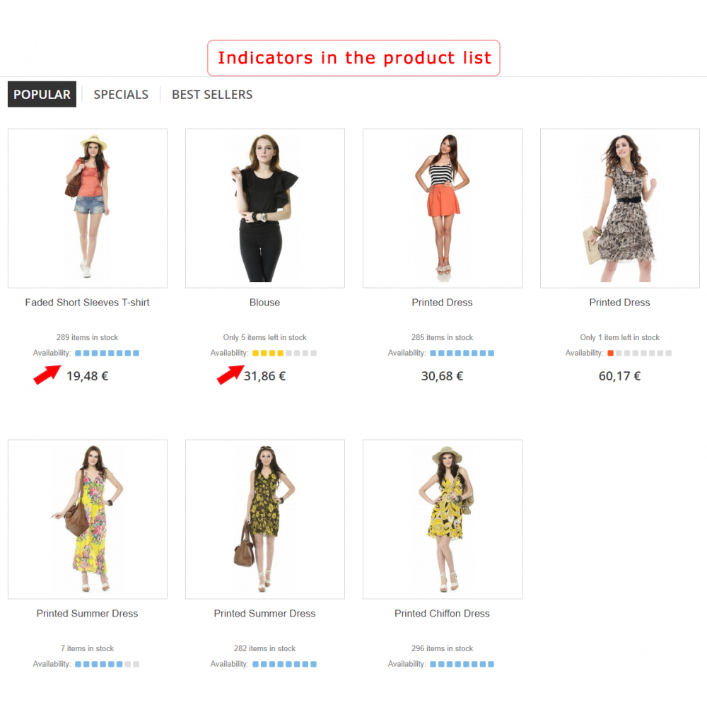 Product Availability Indicator - PrestaShop module